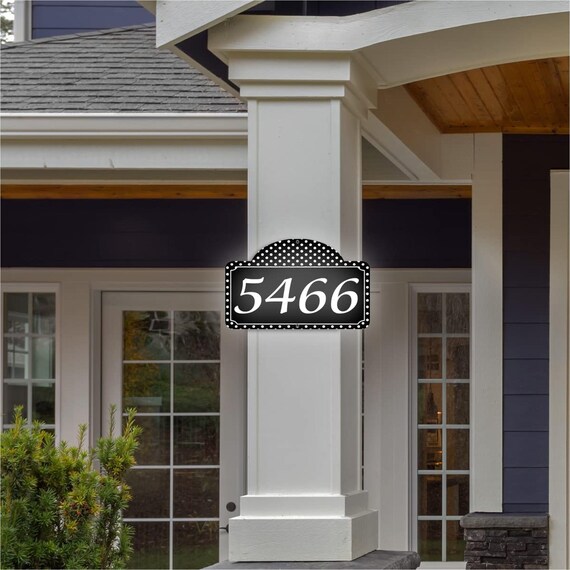 Personalized Reflective Address Numbers Aluminum Sign Polka - Etsy