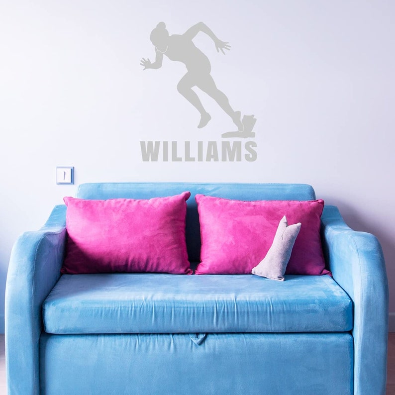Personalized Womens Track Runner Wall Decal Customized Kids - Etsy