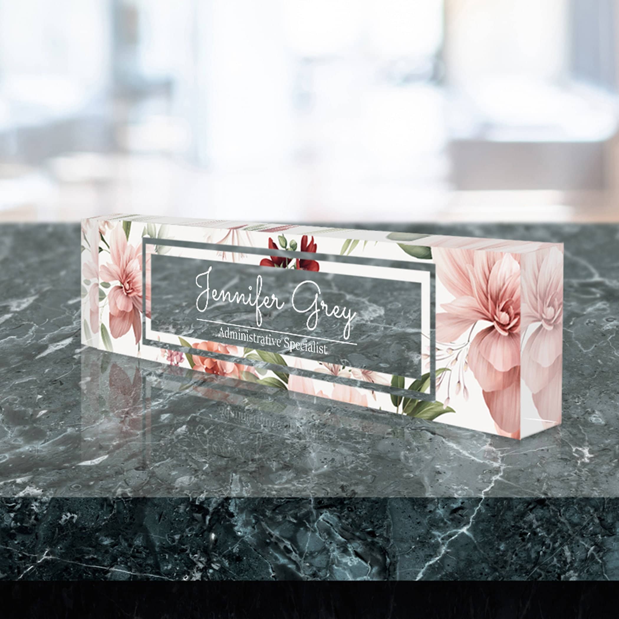 Personalized Name Plate for Desk | Clear Acrylic Glass Art | Custom ...