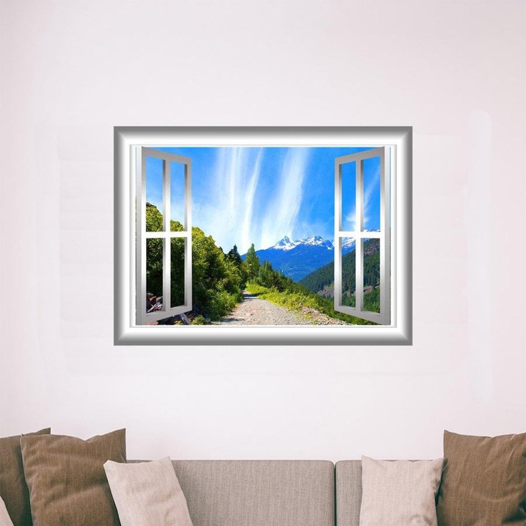 Mountain Landscape 3D Window Frame Wall Art Decal - VWAQ NW21 - Etsy