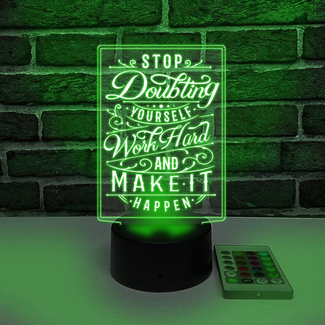 Motivational Signs Desk Night Lamp Light up Acrylic Led Lights - VWAQ ...
