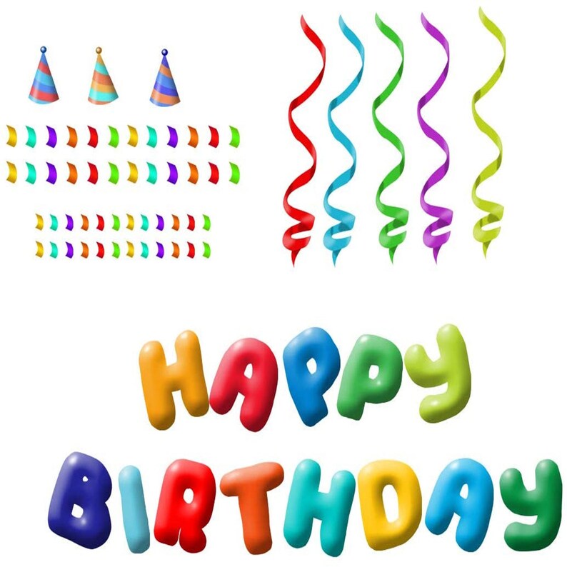 Happy Birthday Wall Decals Party Set Stickers Peel and Stick - Etsy