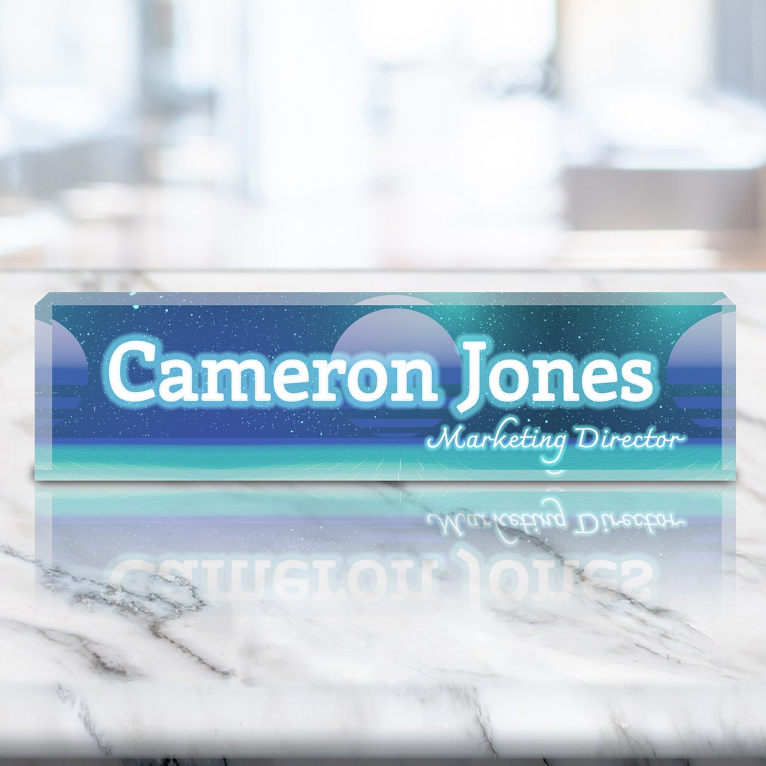 Personalized Name Plate for Desk | Custom Name Clear Acrylic Glass ...