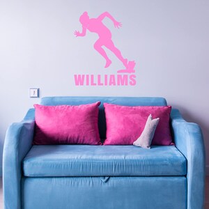 Personalized Womens Track Runner Wall Decal Customized Kids Room Decor ...