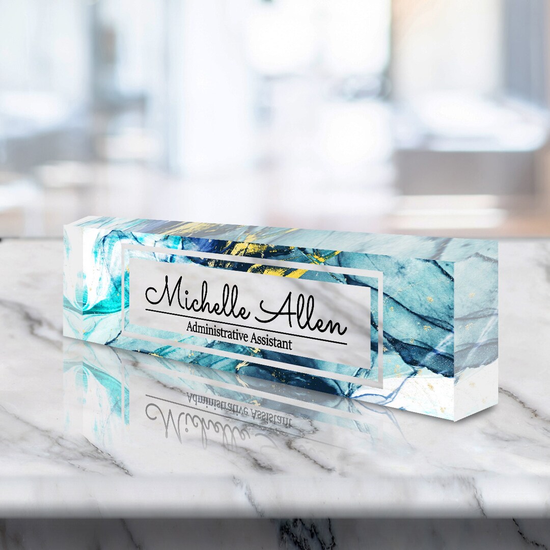 Personalized Name Plate for Desk | Clear Acrylic Glass Art | Custom ...