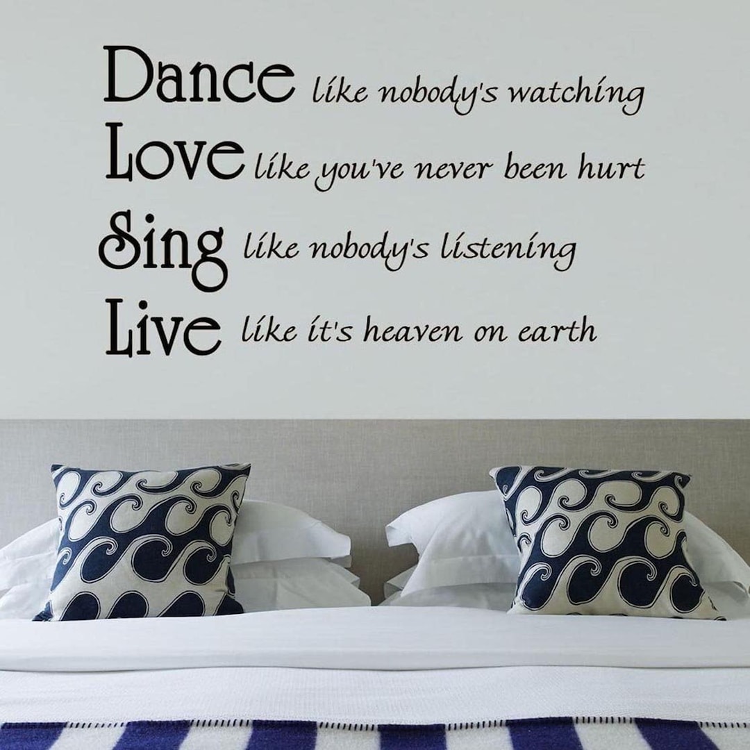 Dance Like Nobody's Watching Quote Inspirational Wall Decals Words ...