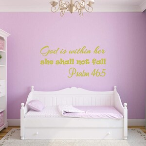 God is Within Her She Shall Not Fall Wall Decal Psalm 46:5 Christian ...