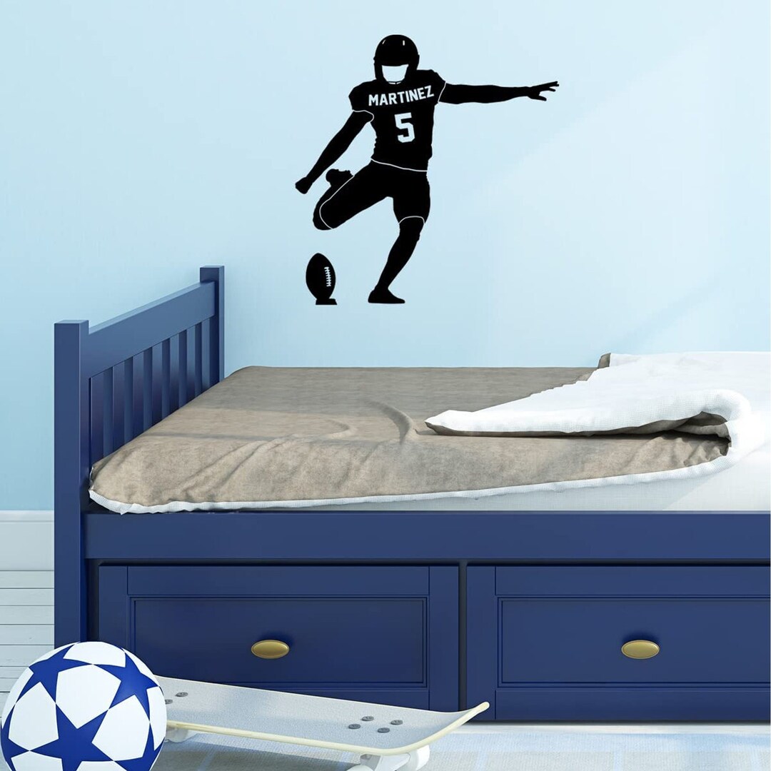 Personalized Field Goal Kicker Football Wall Decal Customized Kids Room ...