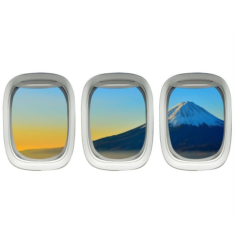 Sticker Pack - Airplane Window Wall Art Decals - Mt Fuji Aviation ...