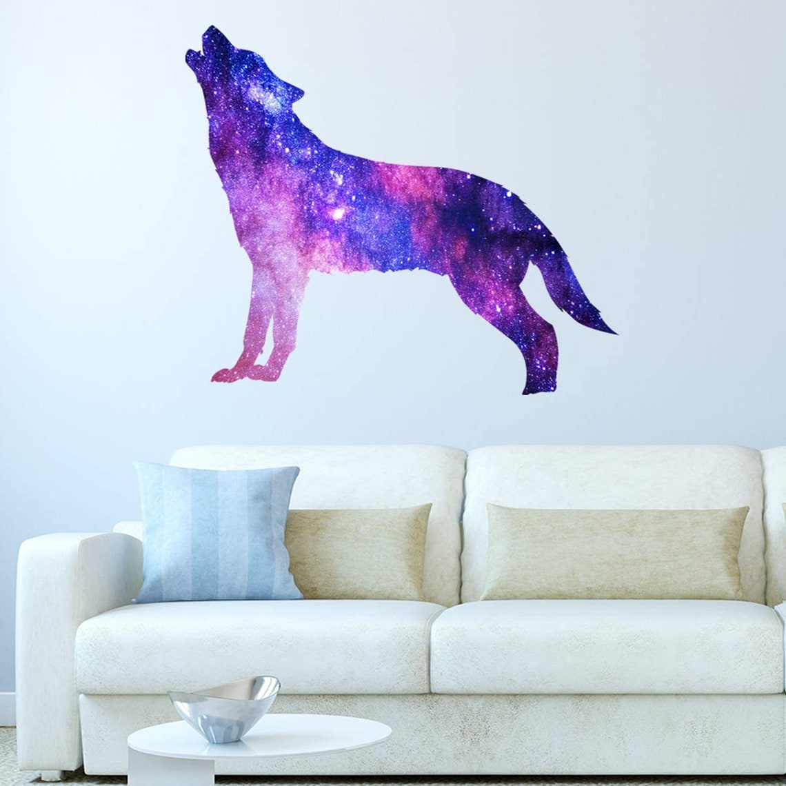 Galaxy Howling Wolf Space Wall Decal Animals Bedroom Nature | Etsy