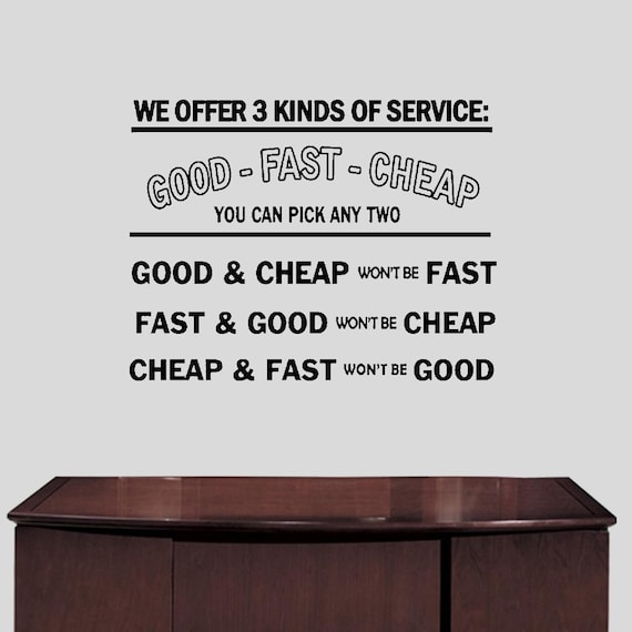 VWAQ We Offer 3 Kinds of Service: Good Fast & Cheap Vinyl | Etsy