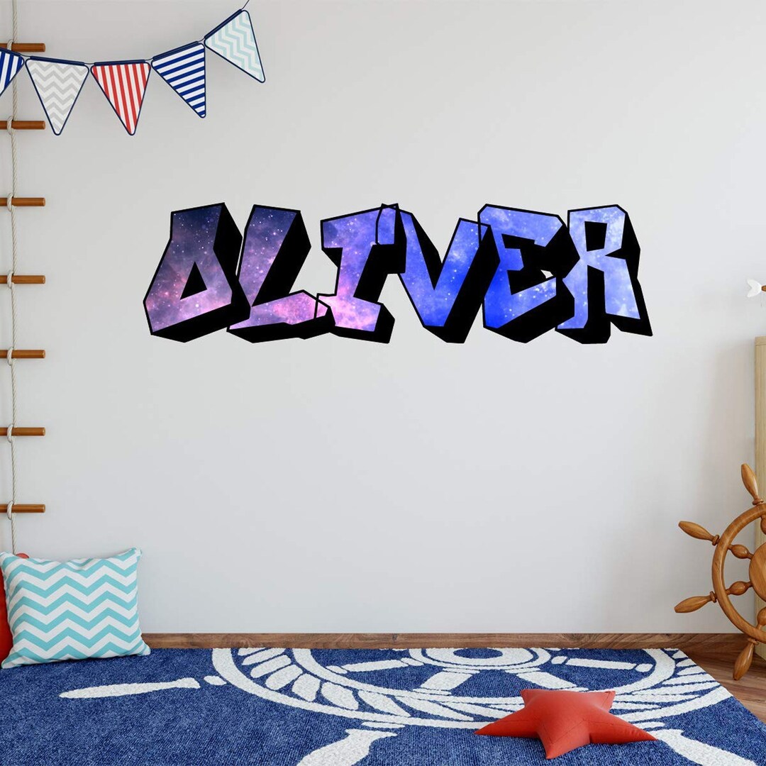 Graffiti Galaxy Personalized Name Wall Decal - Custom Hip Hop Sticker ...