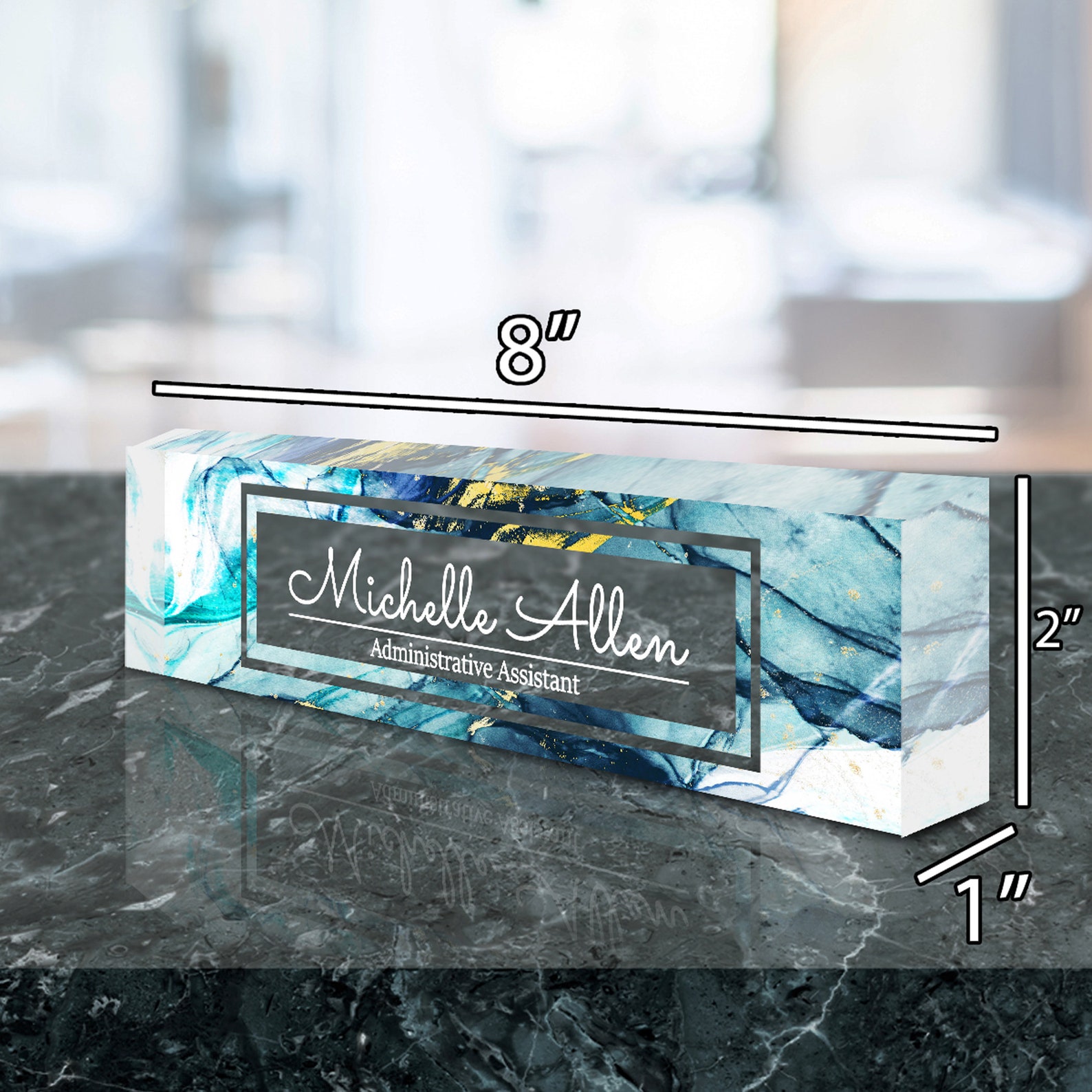 Personalized Name Plate for Desk | Clear Acrylic Glass Art | Custom ...