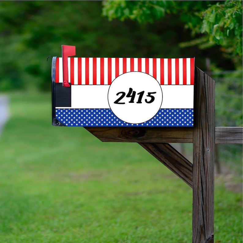 Custom American Flag Mailbox Magnetic Personalized Mailbox - Etsy