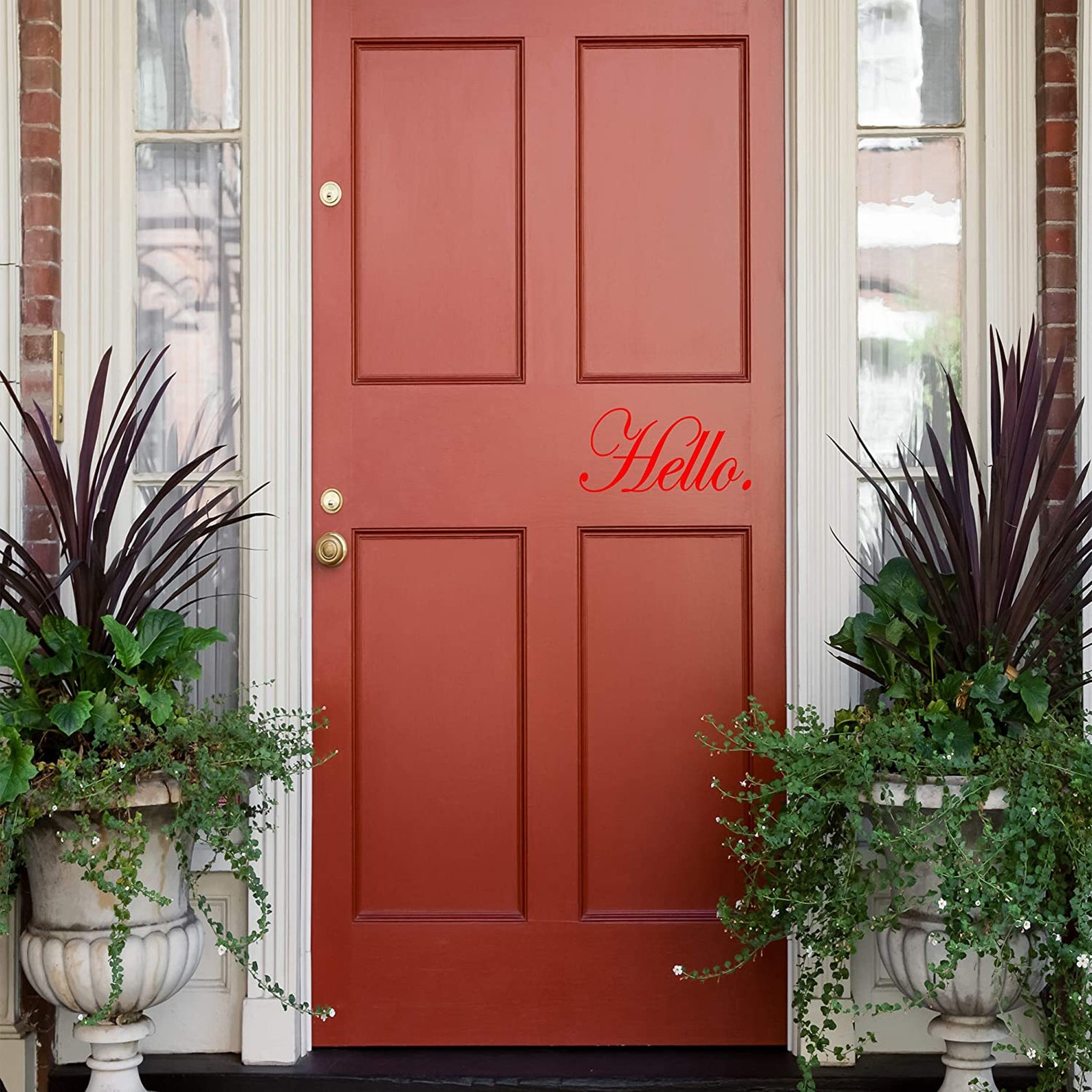 Hello Front Door Decal Welcoming Home Decor Vinyl Sticker Lettering ...