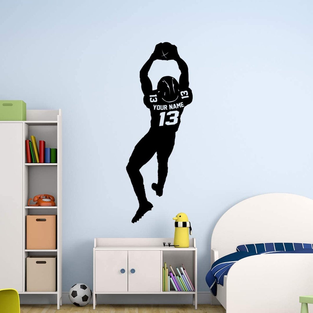 Football Wall Decal Custom Football Player Wall Decal - Personalized ...