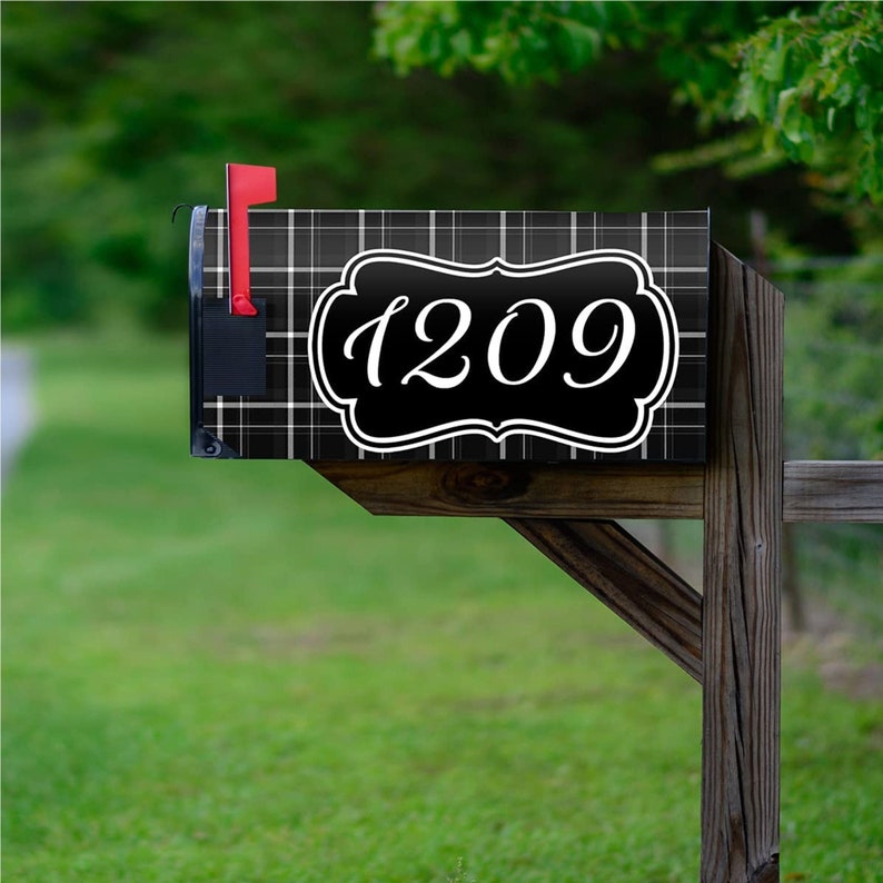 Personalized Plaid Mailbox Magnetic Cover Custom Address - VWAQ PMBM18 ...