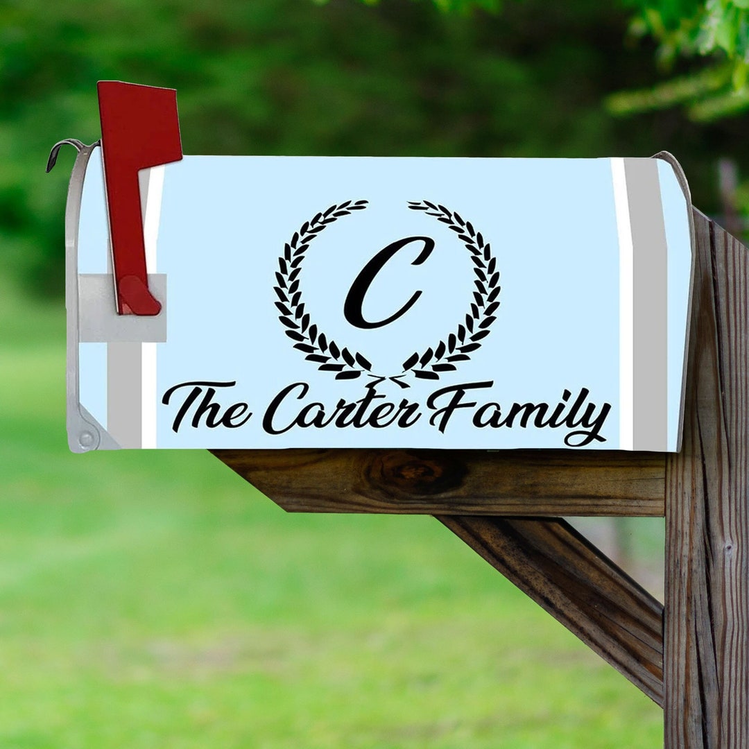Customized Monogram Mailbox Covers Magnetic - Personalized Mailbox ...