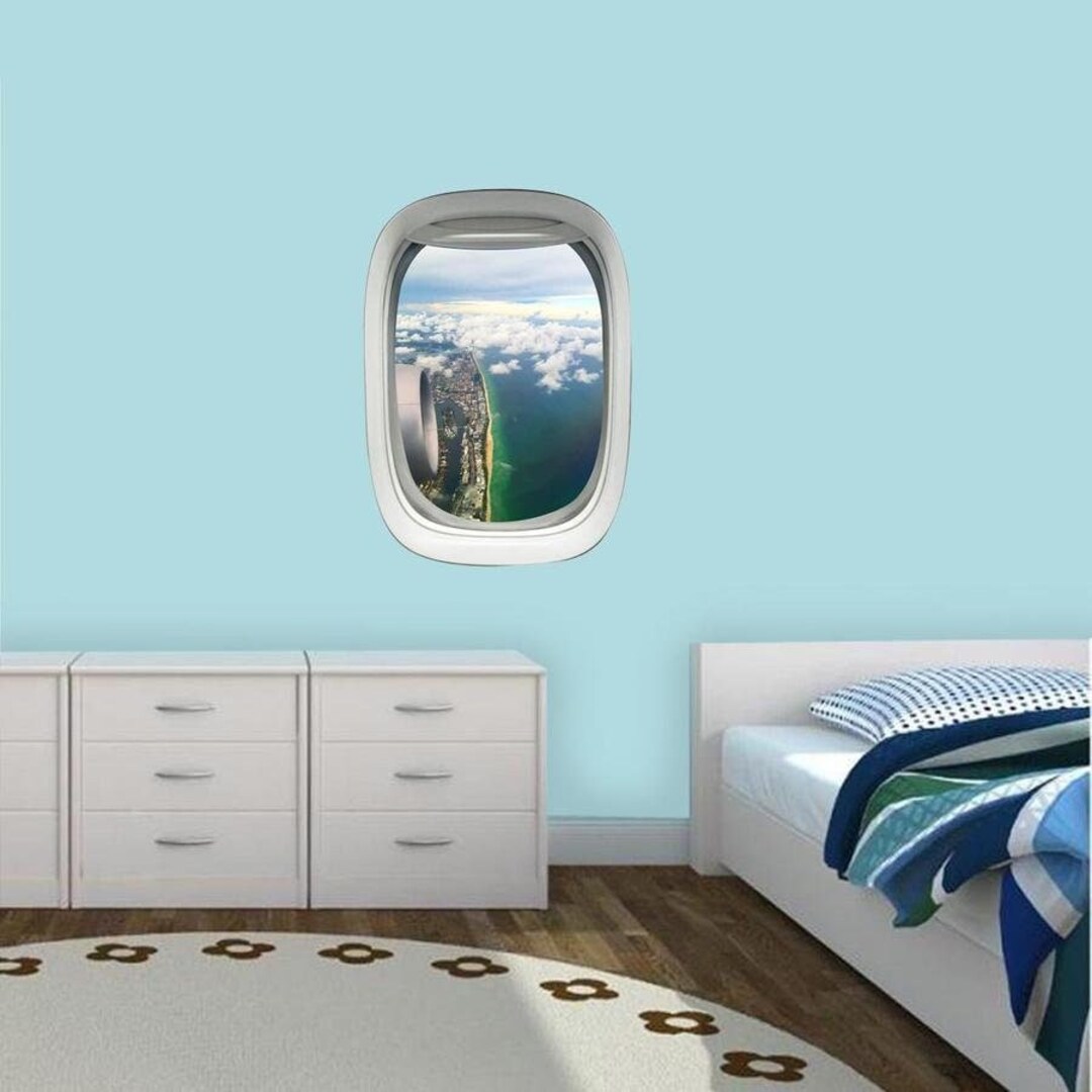 Commercial Airplane Window Vinyl Decal Beach Scene Mural - VWAQ PW8 - Etsy