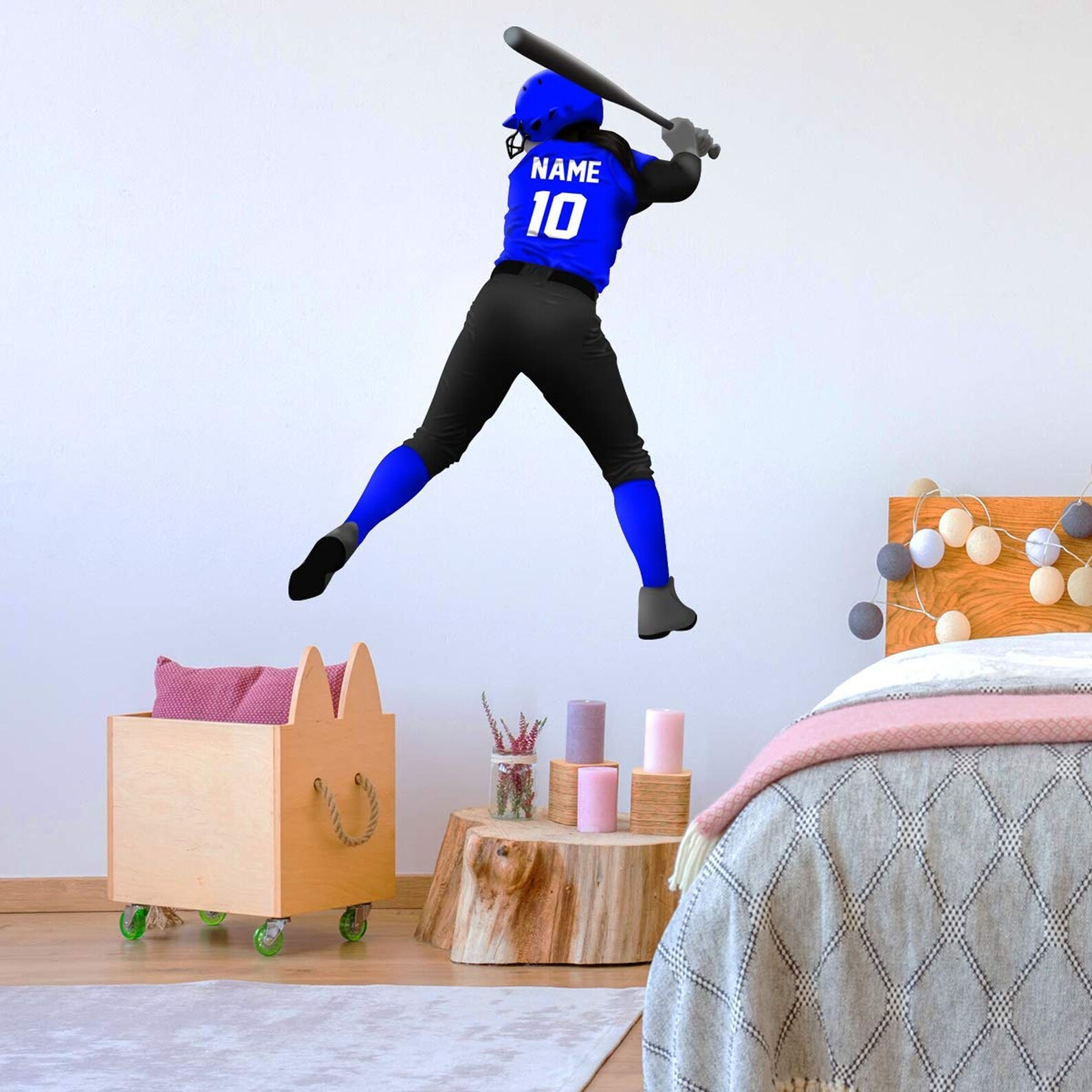 Custom Girls Softball Wall Decals With Name Personalized - Etsy