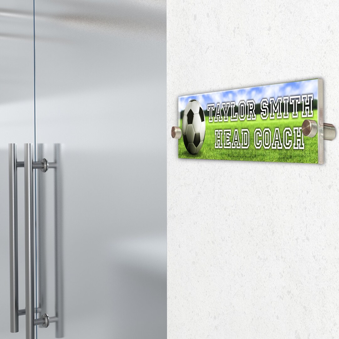 Custom Coach Gifts Soccer Team Gift Desk Name Plate Acrylic Sign VWAQ ...