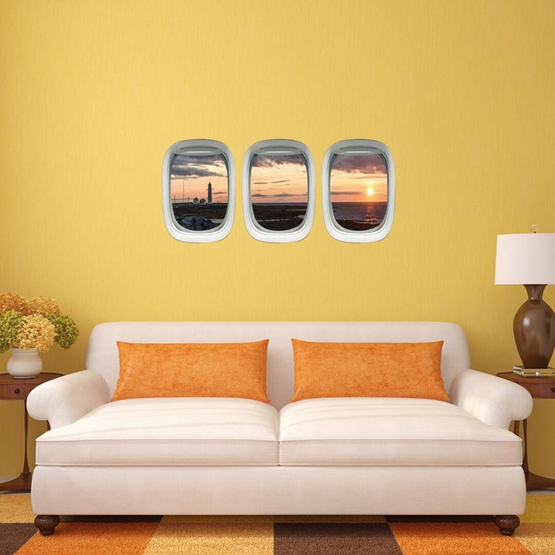 Fake Airplane Window, Aviation Decor Gifts, Decal VWAQ-PPW16 - Etsy
