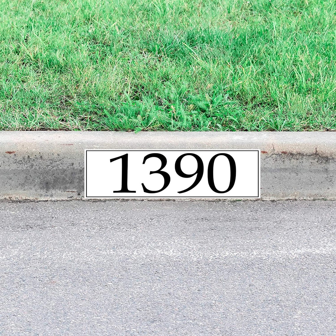 Curb Address Sticker Custom Curbside Street Number Decal Decor | Etsy