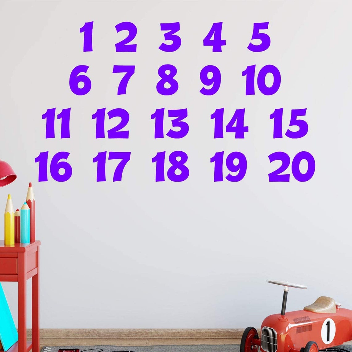 Numbers Wall Decals for Kids Classroom Educational Vinyl Stickers ...