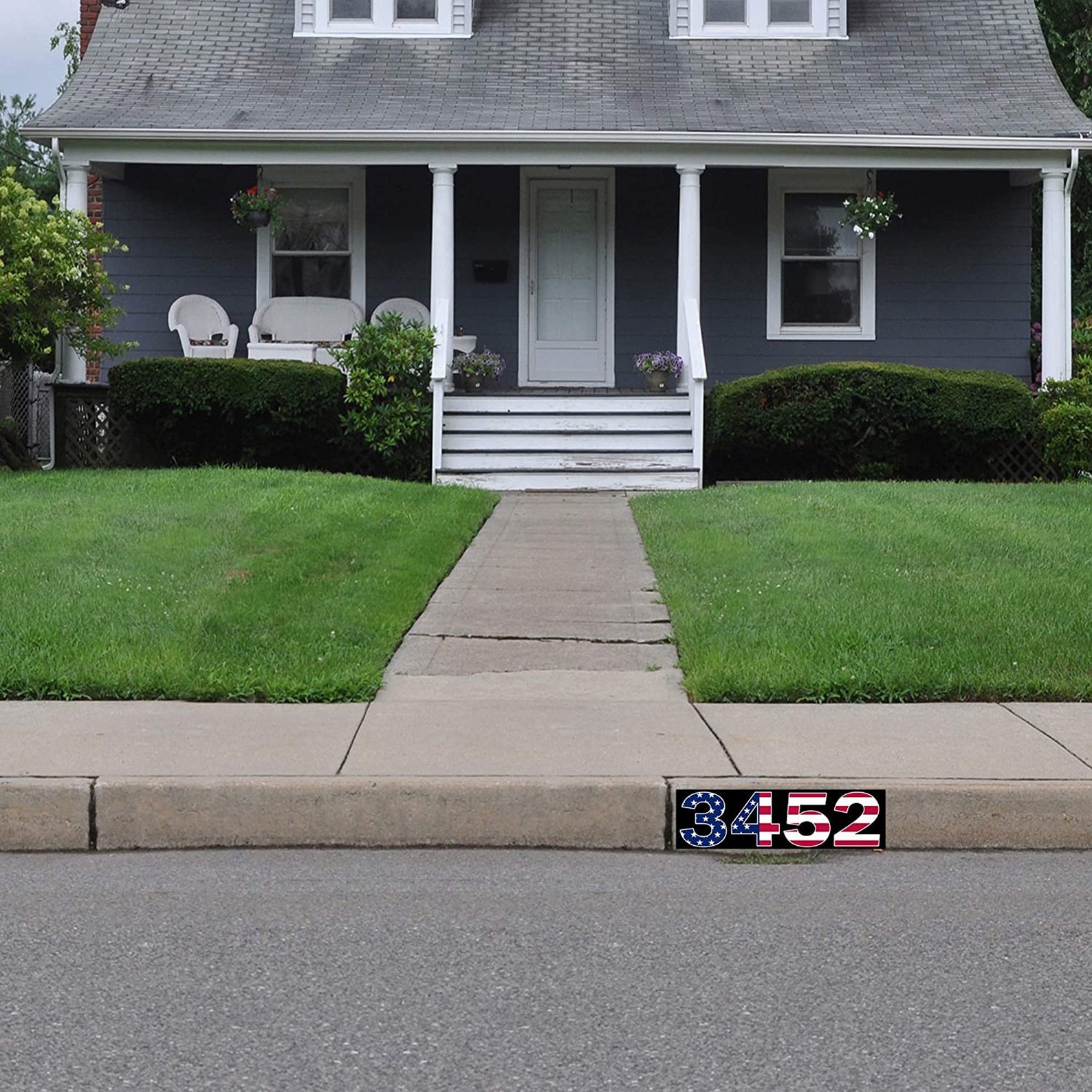 Custom USA Flag Curb Decal Curbside Address Numbers Sticker - Etsy