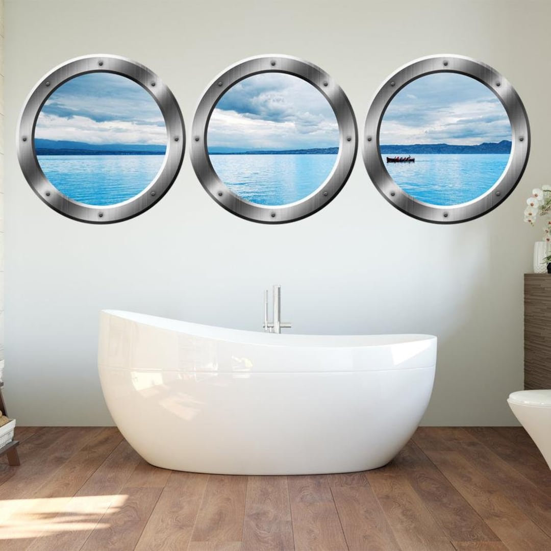 Ship Window Frame Sticker Pack - Ocean View Wall Decal for Kids ...