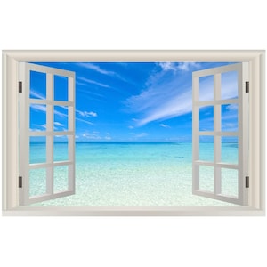 Ocean Window Sticker 3D Wall Decal Beach Mural Vinyl Decor - VWAQ NWT36 ...