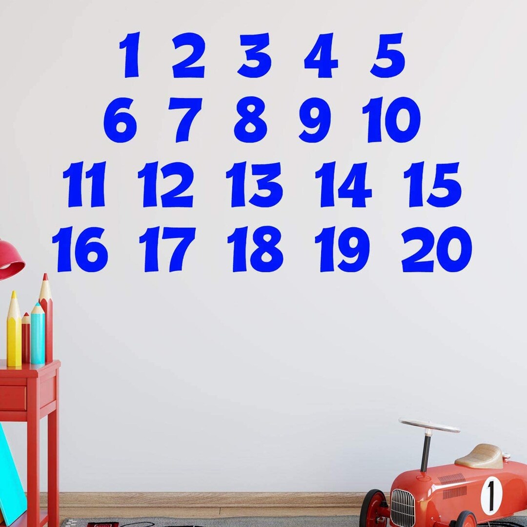 Numbers Wall Decals for Kids Classroom Educational Vinyl Stickers ...