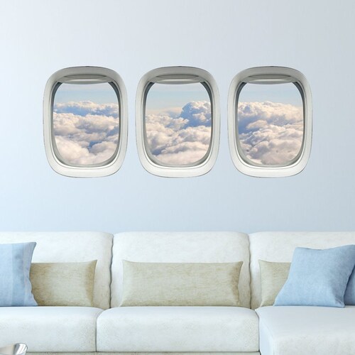 Airplane Wall Decals Sky Wall Art Kids Room Clouds Airplane - Etsy