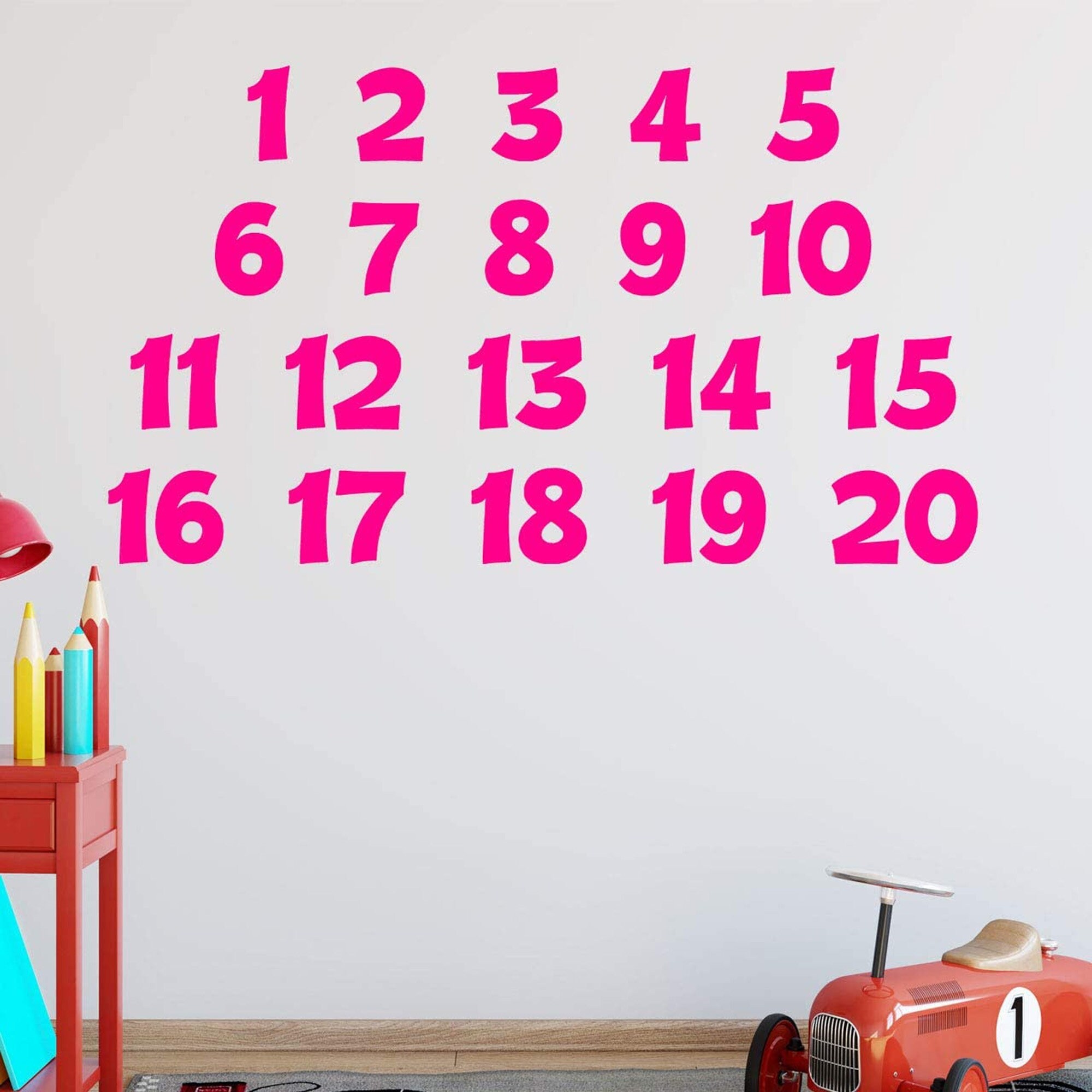Numbers Wall Decals for Kids Classroom Educational Vinyl Stickers ...