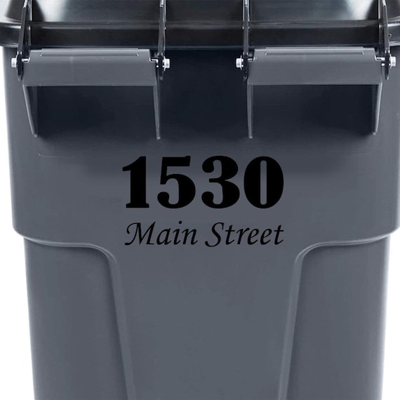 Custom Garbage Can Vinyl Decal Personalized Address Trash Bin - Etsy