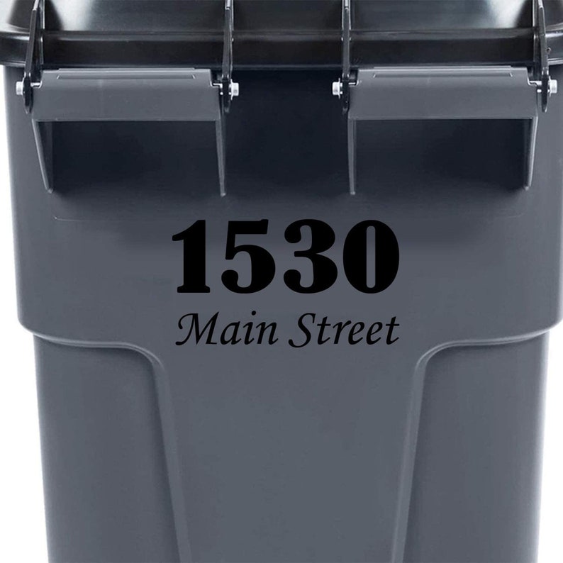 Custom Garbage Can Vinyl Decal Personalized Address Trash Bin - Etsy