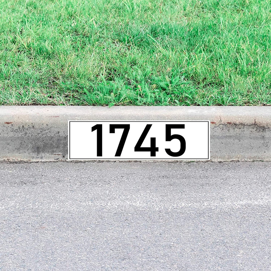Curbside Number Decal Custom Curb Decor Street Address Sticker ...