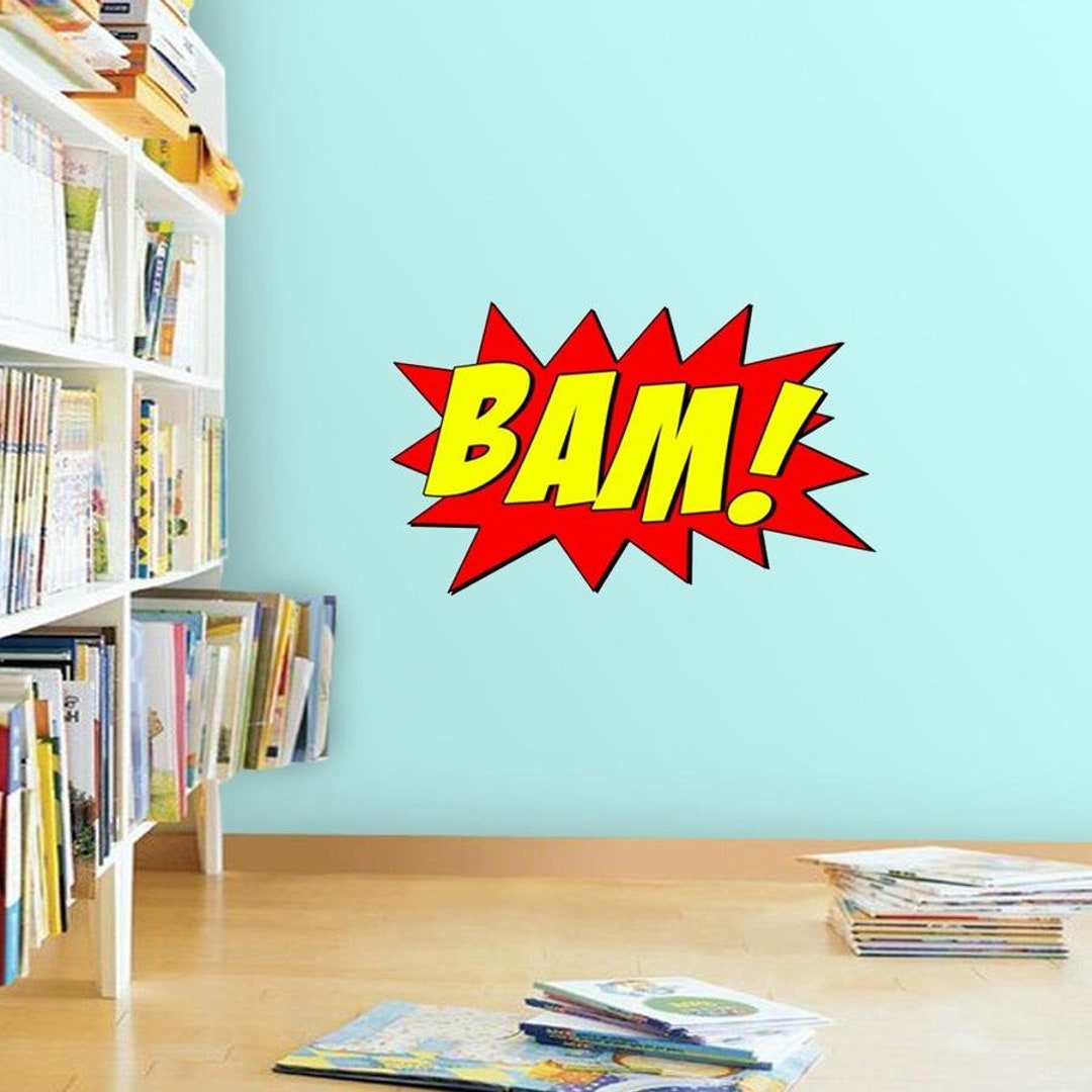 Comic Book Decor Bam Sound Effect Peel and Stick Vinyl Wall Decal ...