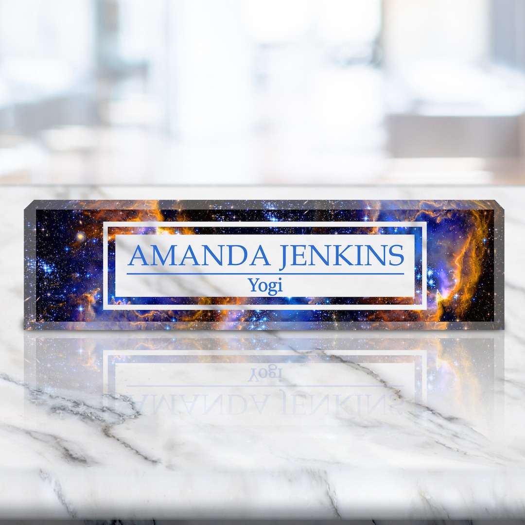 Personalized Name Plate for Desk | Custom Name Clear Acrylic Glass ...