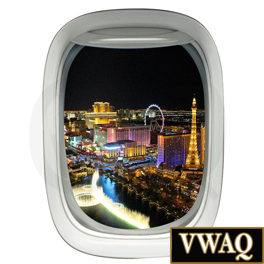 Las Vegas Strip Aerial View Airplane Window Decal Vinyl Decal View ...