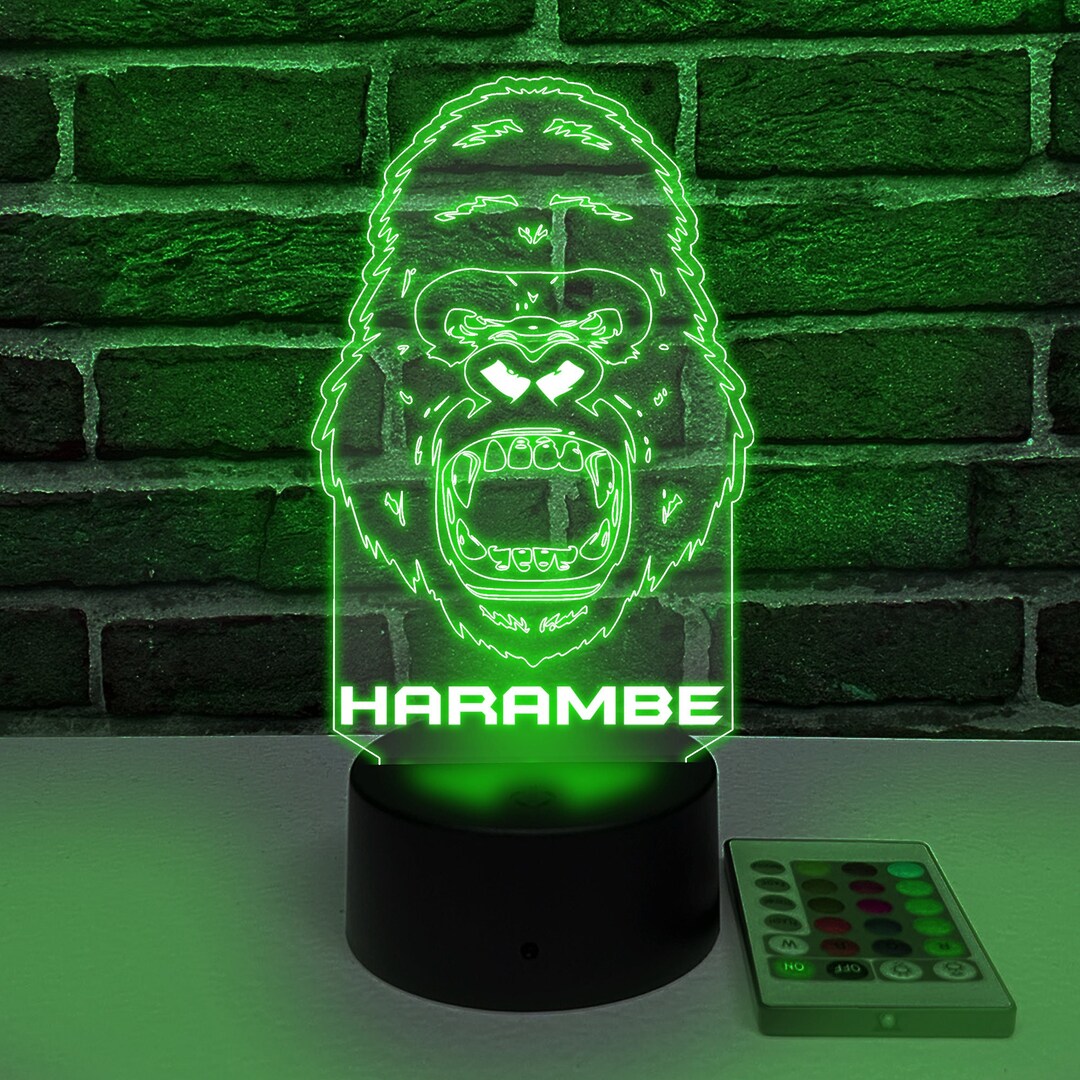 Custom Acrylic Led Night Light up Sign Desk Lamp Gorilla Neon - Esque ...
