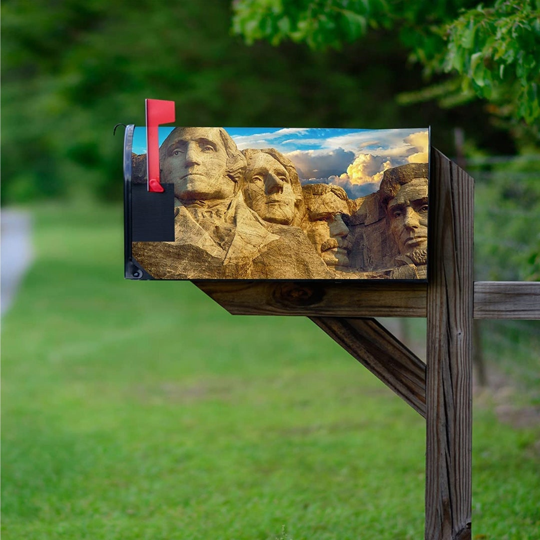 Custom Mailbox Cover, Modern Mailbox, Mt. Rushmore Magnetic Sign, Cute ...