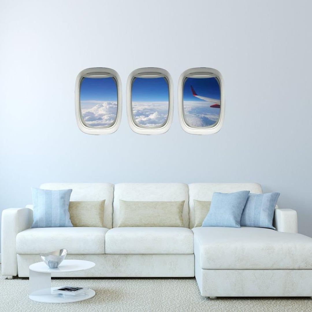 Airplane Window, Plane Window Decal - Aviation Wall Decor, Aircraft Art ...