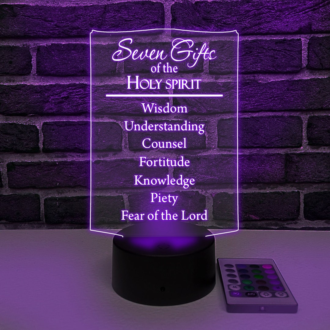 Led Bible Verse Lights up Holy Spirit Acrylic Sign Lamp - VWAQ BACR17 ...