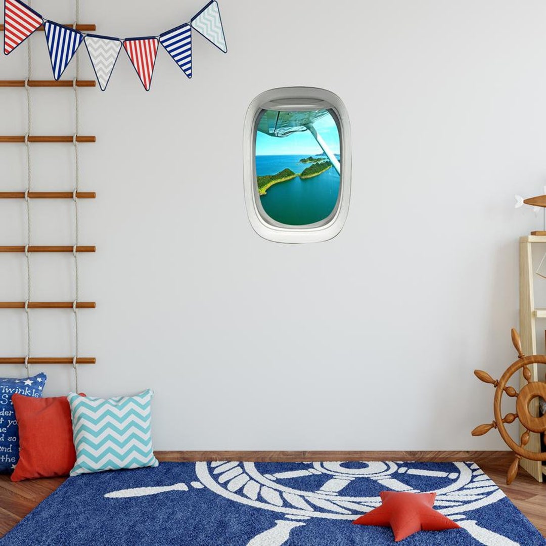 Fake Window Wall Decal, Pilot Gifts, Aviation Landscape Mural PW19 - Etsy