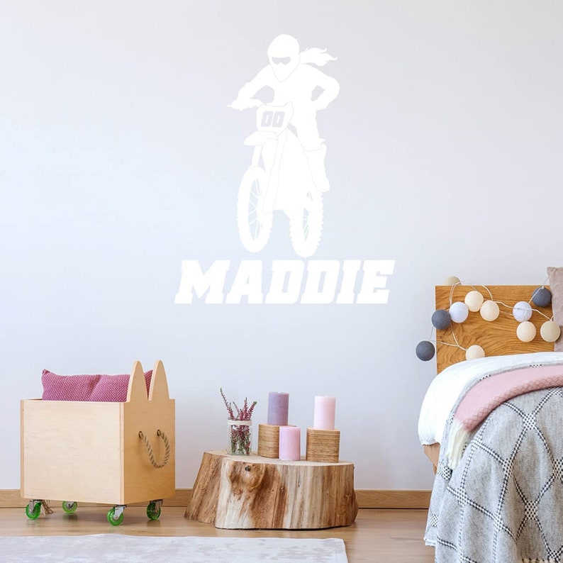 Dirtbike Girl Customized Wall Decal Extreme Sports Personalized Kids ...