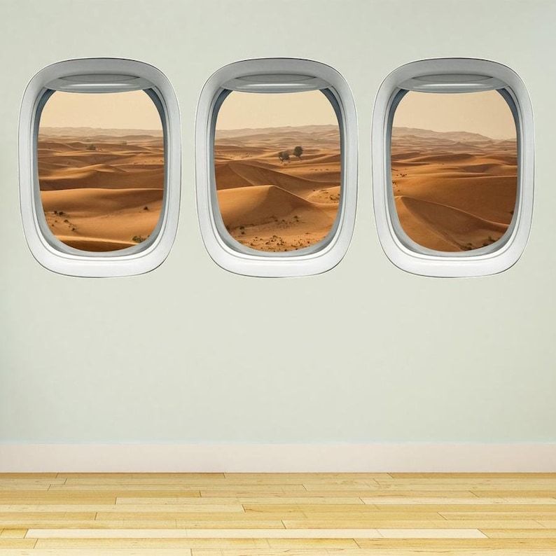 Kids Room Airplane Window Decal Sahara Desert Landscape - Etsy