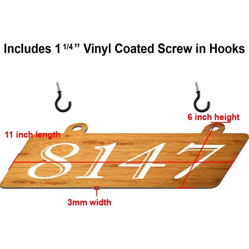 Custom Aluminum Hanging Reflective Address Sign for Mailbox Wood Design ...