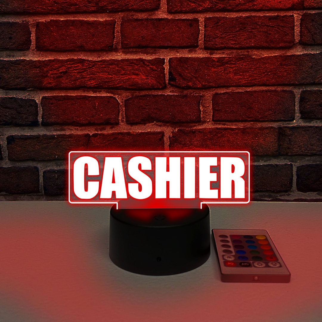Cashier Sign, Diner, Cafe, Restaurant Decor, Acrylic Desk Lamp - VWAQ ...