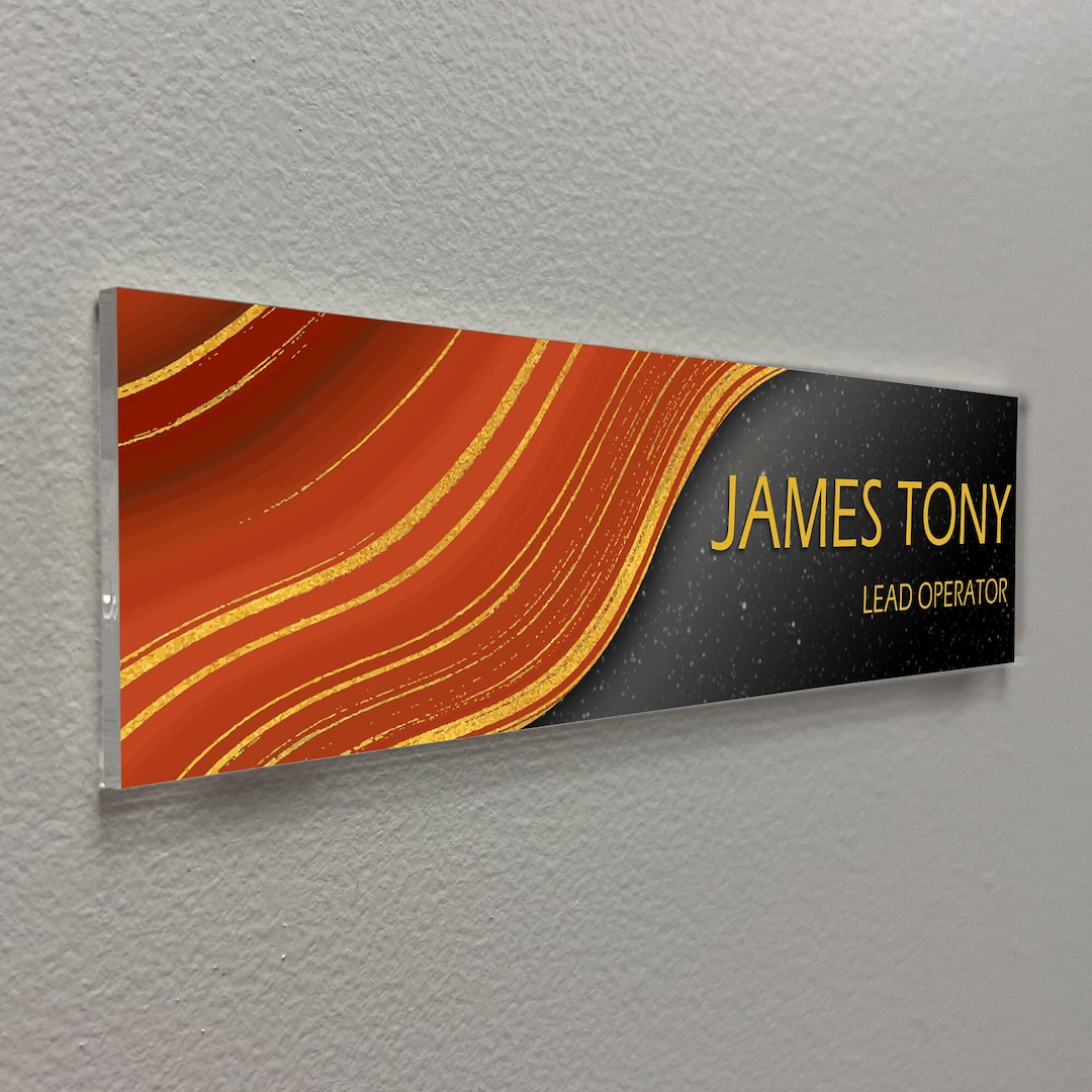 Aesthetic Decor Office Door Name Plate Acrylic Sign for Desk or Wall ...